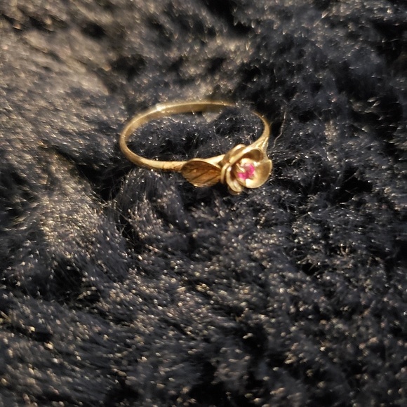 old antique | Jewelry | Vintage Rose Ring With A Ruby | Poshmark